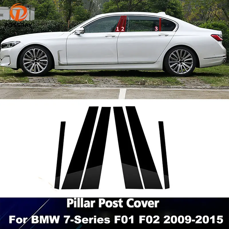 Car Window Pillar Posts Door Trims Stickers Cover for BMW 7-Series F01 ...