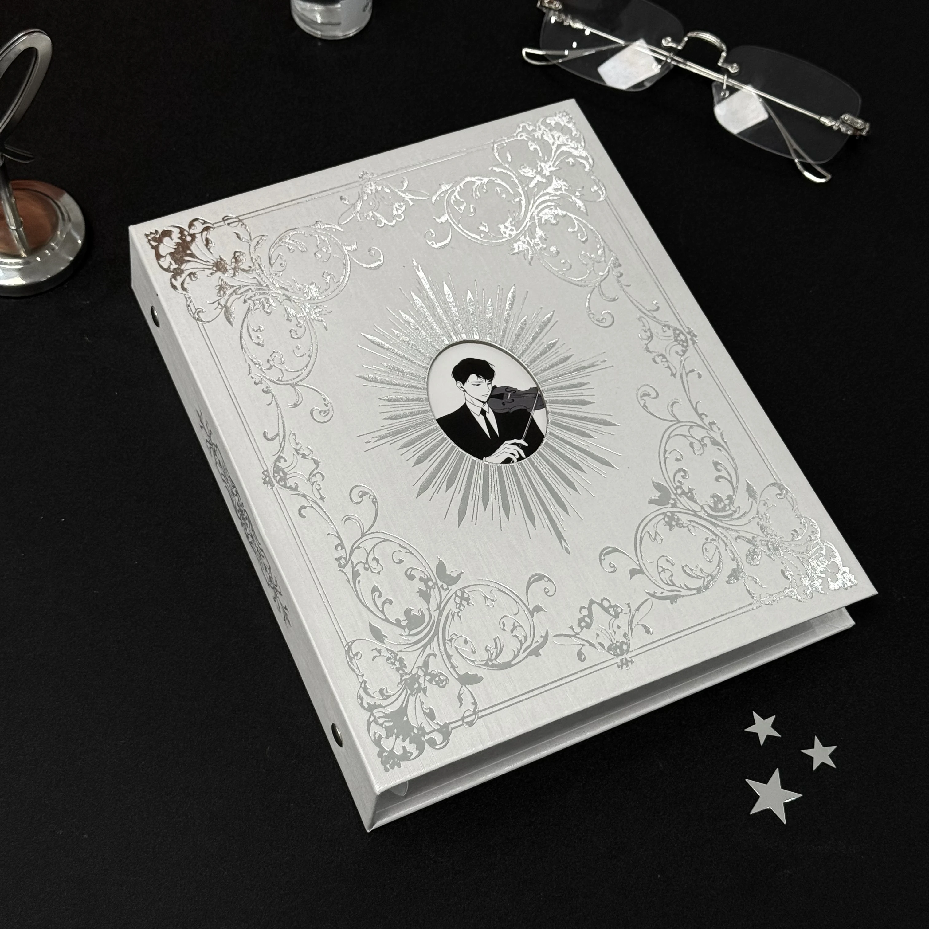 Silver Foil A5 Photo Album with Cut-out Windows, 4-Pocket Display Book ...
