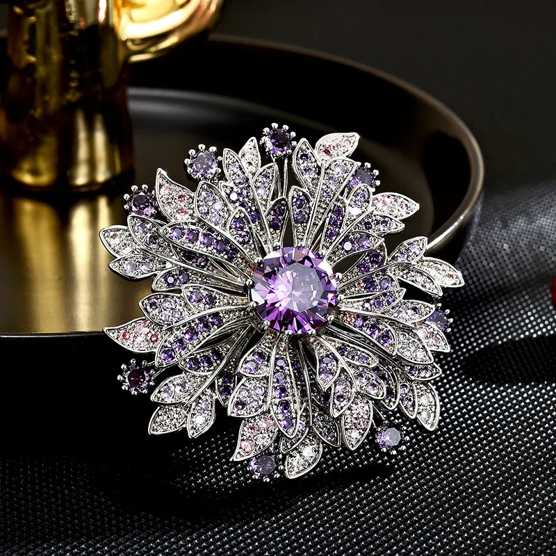 SUYU Women's Light Luxury Design Elegant Flower Brooch Fashionable And ...