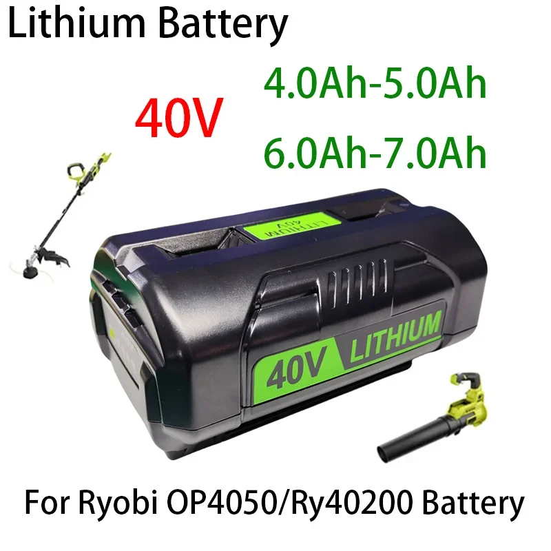 Powertoolbattery 40V 4.0Ah/5.0Ah/6.0Ah/7.0Ah Li-ion rechargeable ...