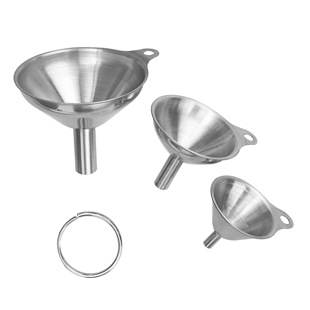 3Pcs-Stainless-Steel-Funnel-Kitchen-Tools-Stackable-Multifunctional ...