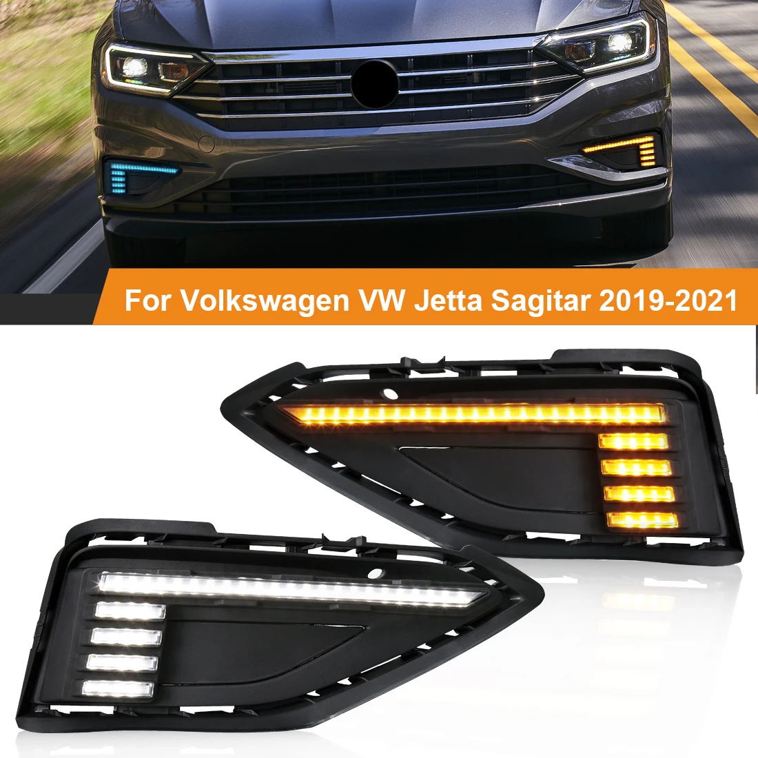 LED-Daytime-Running-Light-For-Volkswagen-VW-Jetta-Sagitar-2019-2020 ...