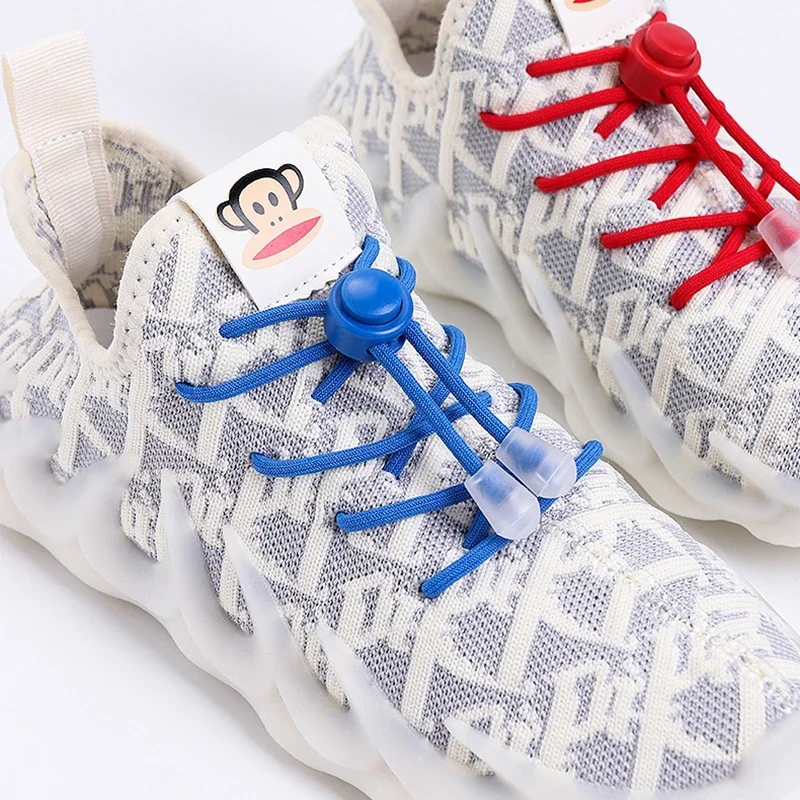 1 Pair Elastic Shoelaces For Sneakers Children's Shoe Laces Round Fixed ...