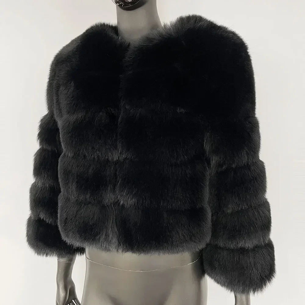 Faux Fur Jacket Fake Fox Rabbit Fur Coat Women Luxury Brand Thick Warm ...