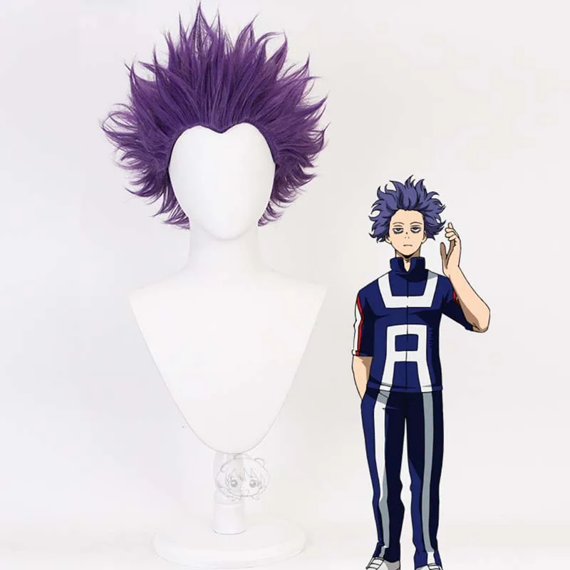 Anime Shinso Hitoshi Cosplay Wig Purple Party Anime My Hero Academia ...