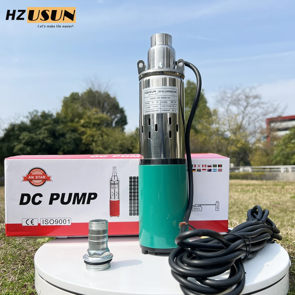 DC 12V 260W Screw Pump Solar Submersible Deep Well Pump Stainless Steel ...