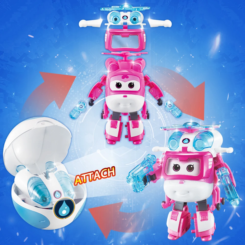 Super Wings S6 Inches Transforming Dizzy Ball Water Power Robots Deformation To Airplane Action ...