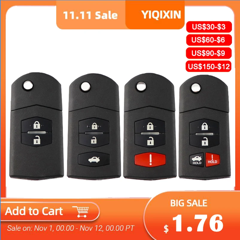 Yiqixin Remote Key Case For Mazda 2 3 5 6 Series M6 Mx5 Cx5 Cx7 Cx9 Rx8 ...