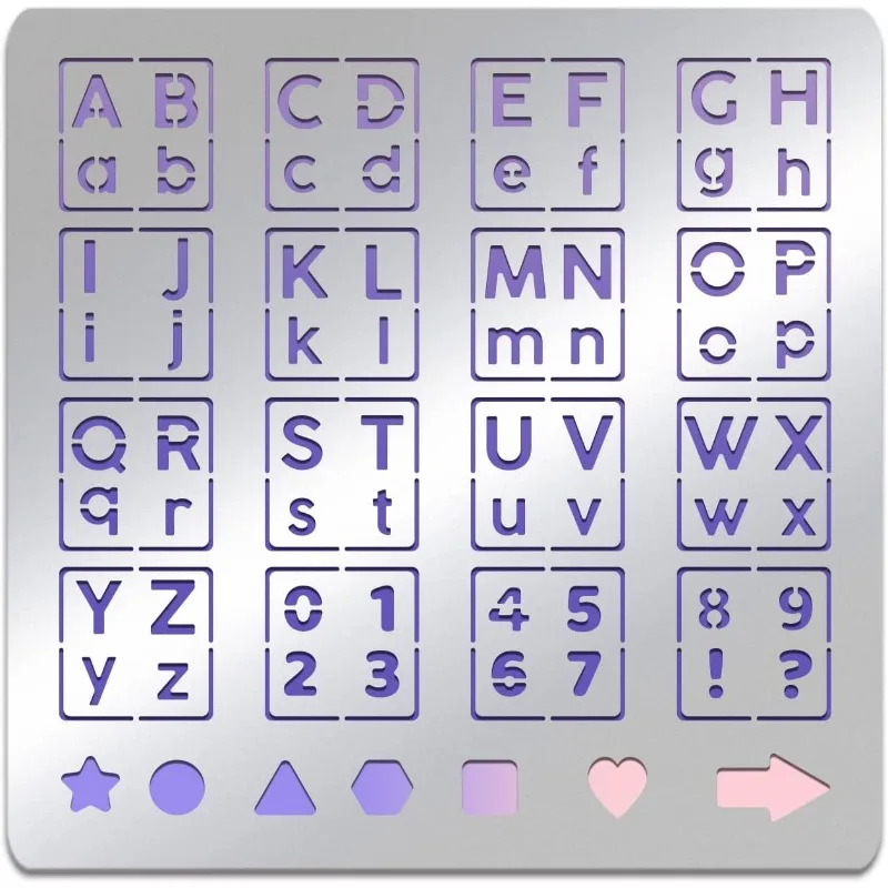 1-pc-Alphabet-Number-Stainless-Steel-Stencil-Template-6x6-Inch-Symbol ...