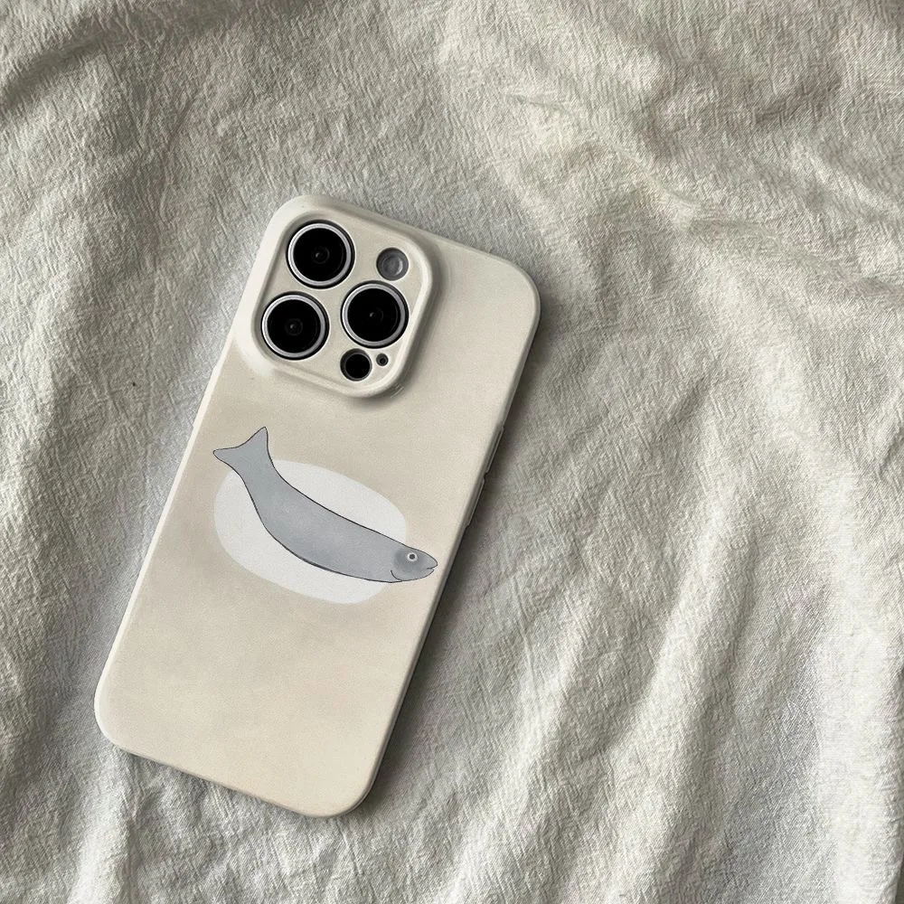 Ins-Korean-Beige-Idle-Fish-Cartoon-Cute-Lovely-Case-for-IPhone-15-14-13 ...