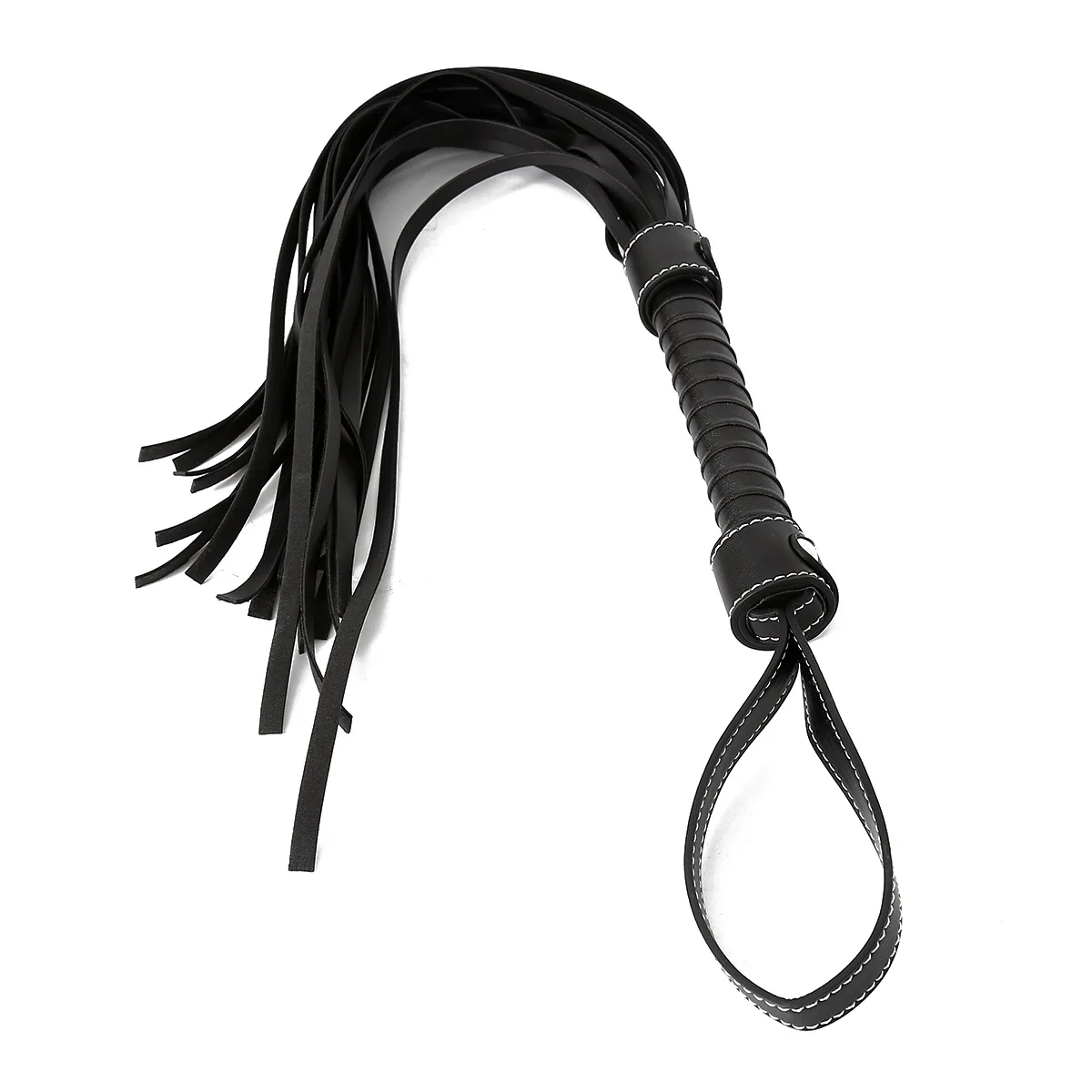 Látigo de caballo de borlas de cuero PU, color negro, Premium, 77CM ...
