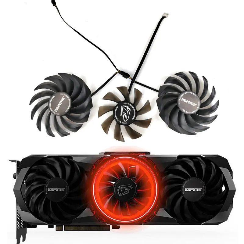NOVO 90MM 75MM PVA080E12R 4PIN RTX3070 RTX3080 RTX3090 Ventilador GPU ...