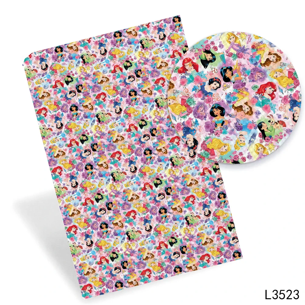 Disney-Princess-Flower-Cartoon-Faux-Leather-30X136cm-Printed-Leather ...