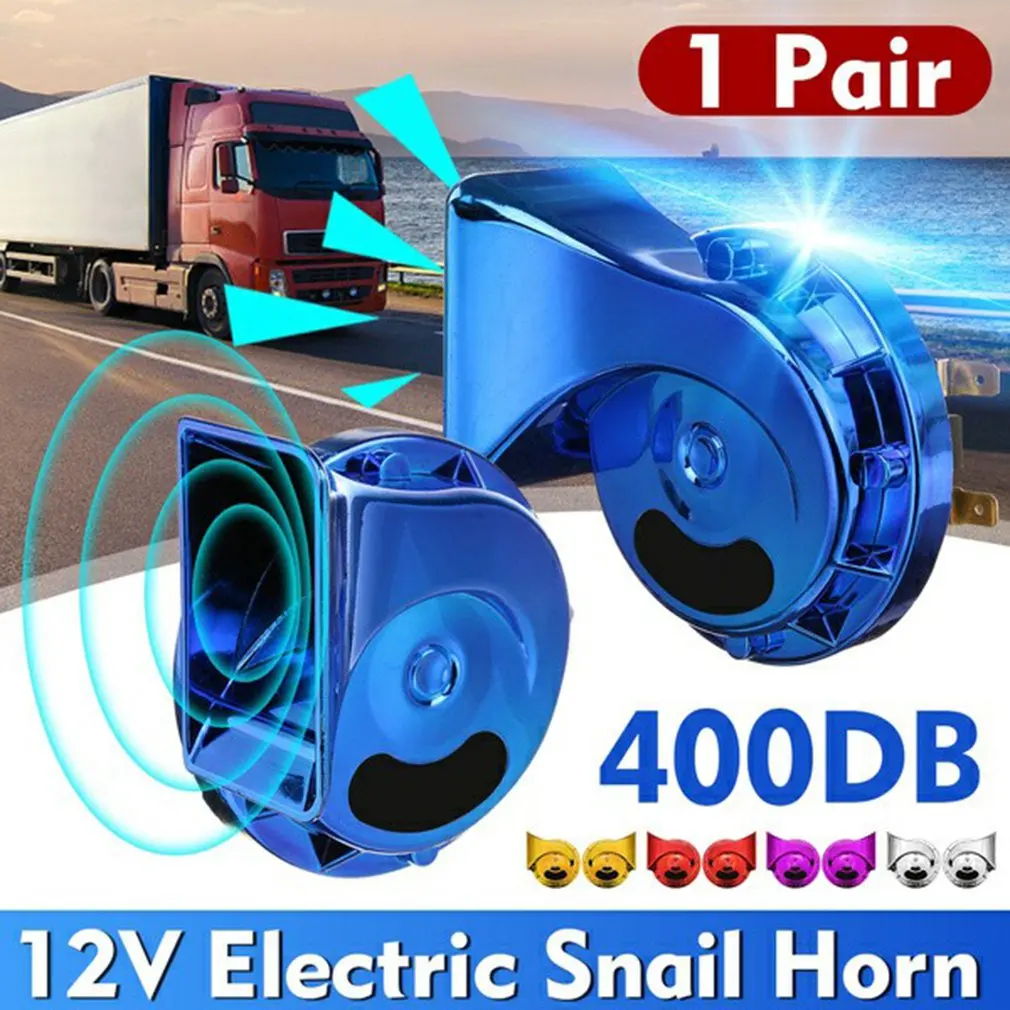 12V-1-Pair-Electric-Snail-Horn-Speeker-Waterproof-Universal-Car-Motorcycle-Truck-Boat-400DB ...