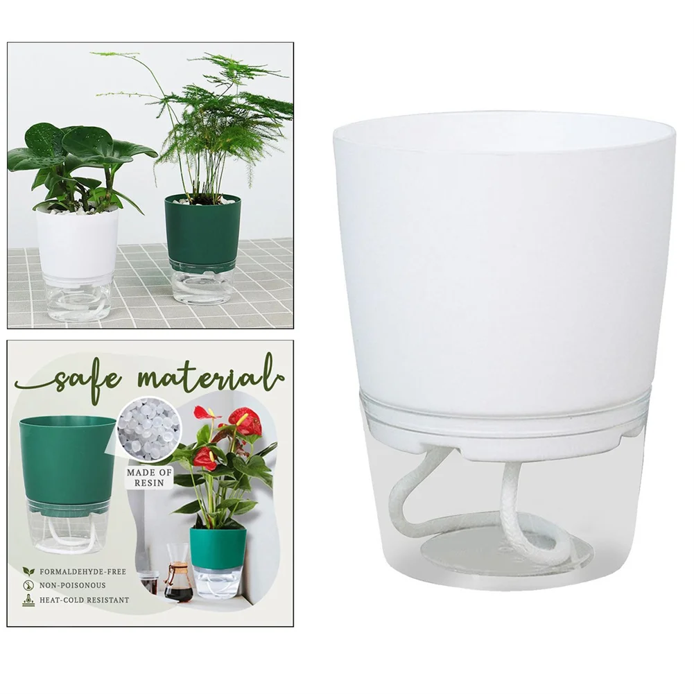 Transparent-Double-Layer-Plastic-Flower-Pot-Self-Watering-Flowerpot ...