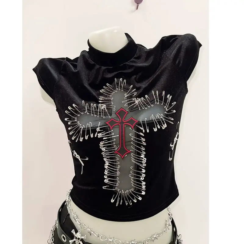 Cross-top-y2k-crop-top-gothic-clothes-y2k-top-y2k-clothes-y2k-fashion ...