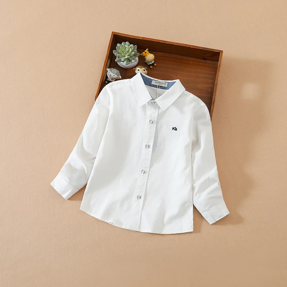 Children-Boys-Long-Sleeve-White-T-Shirt-Spring-Autumn-Turndown-Collar ...
