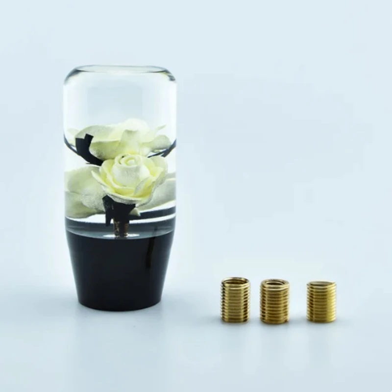 10CM-Clear-Real-Flowers-Manual-Gear-Stick-Shift-Knob-Lever-Shifter ...