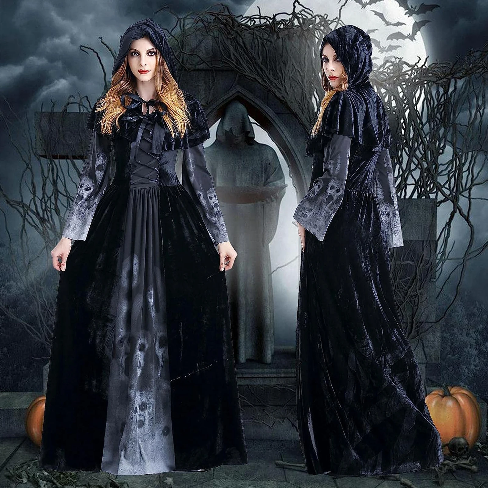 Black Hooded Robe Costume