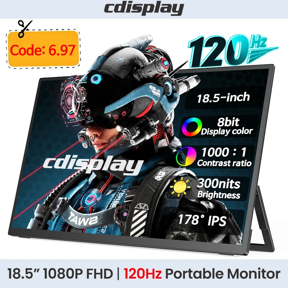 Cdisplay-18-5-Portable-Monitor-1080P-120Hz-Gaming-Monitor-Mini-HDMI-USB ...