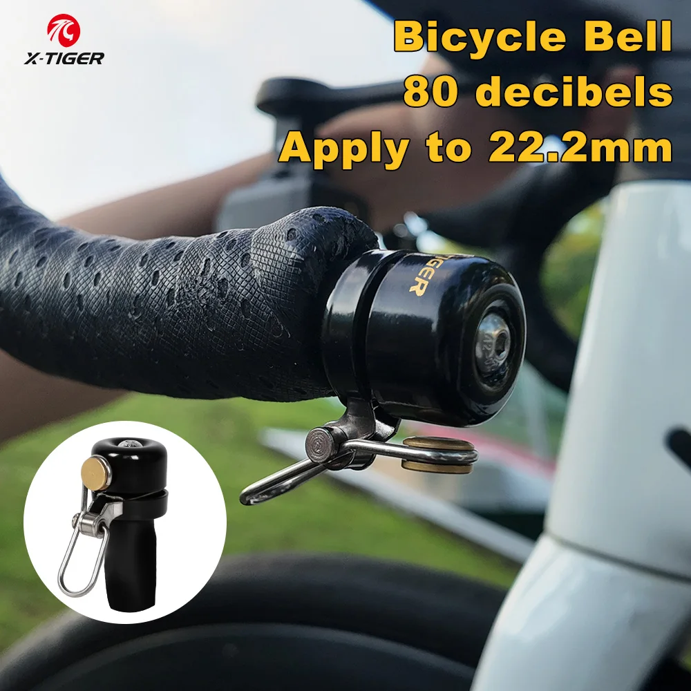 X-TIGER Bicycle Bell Handlebar Mounted 80dB Loud Sound 22.2mmPP ...