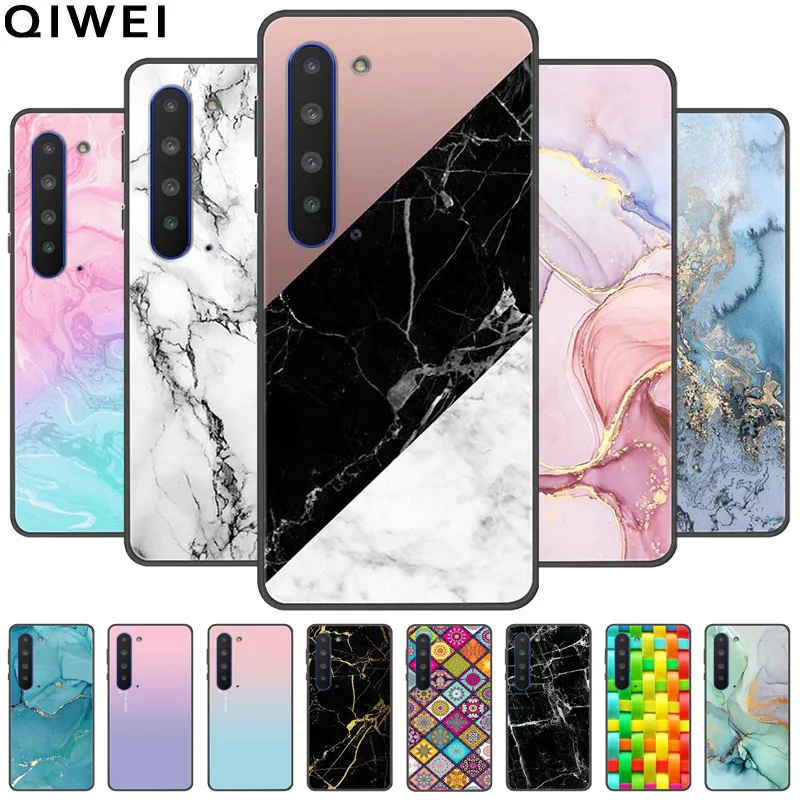 For-Sharp-Aquos-R5G-Case-SH-51A-Black-Silicon-Fashion-Marble-TPU-Coques ...