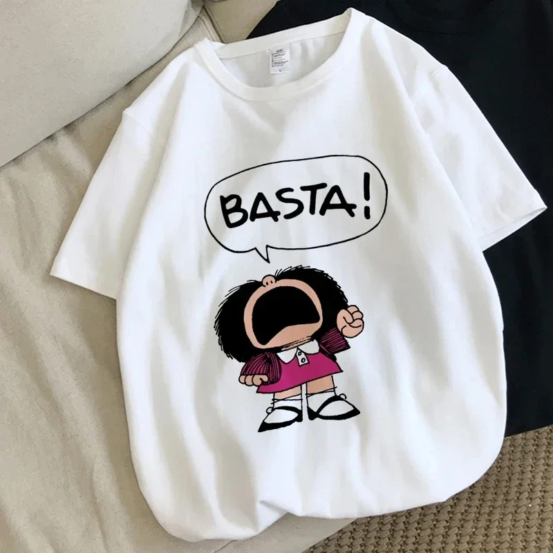 Summer-Women-Cotton-T-Shirt-Cartoon-Mafalda-Kawaii-Graphic-Short-Sleeve ...