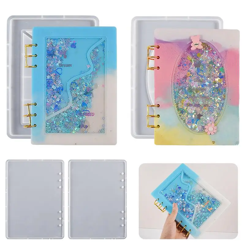 A5 Quicksand Notebook Cover Resin Mold DIY Crystal UV Epoxy Silicone ...