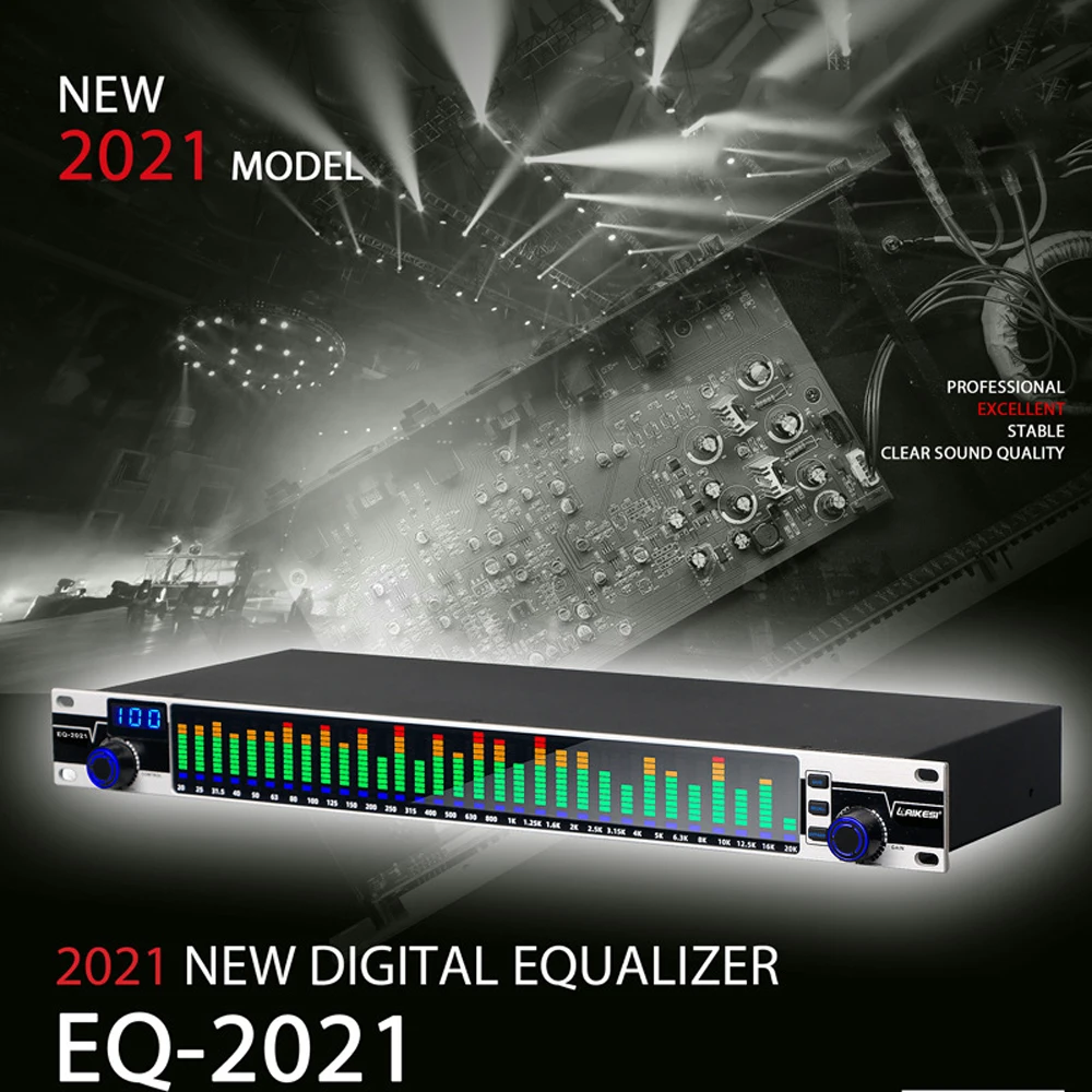 EQ2021 31 Bands Digital Equaliser Effect Controller Pro Equipment ...