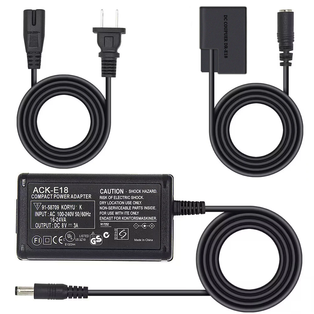 Ack-e18 Acke18 Ac Power Adapter (ac-e6 + Lp-e17) Dr-e8 For Canon ...