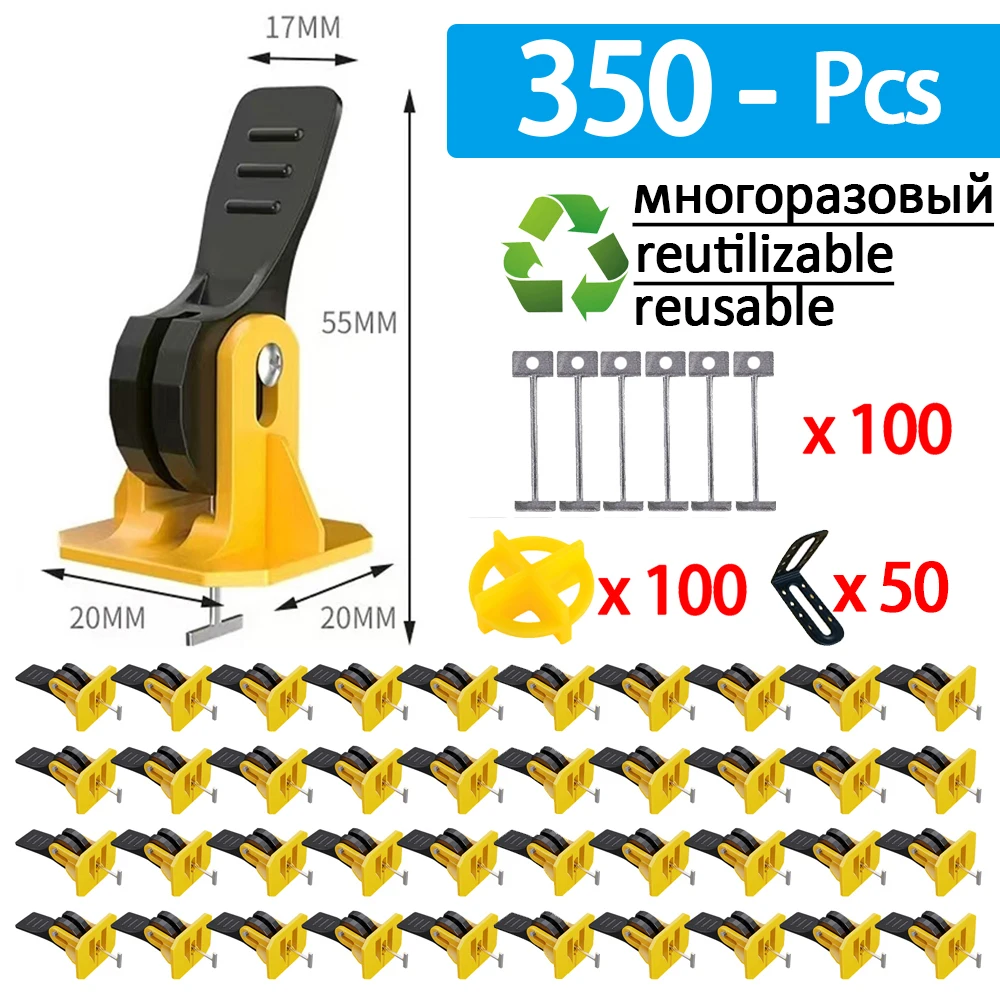 Reusable Tile Leveling System Porcelain Ceramic Levelers Spacers Kit ...