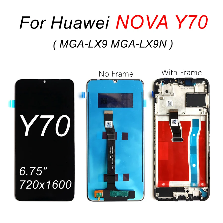 Pantalla LCD táctil para Huawei Nova Y70, montaje con marco de repuesto ...
