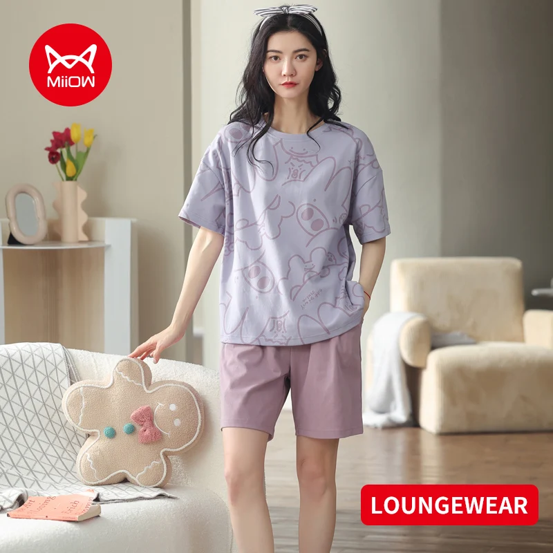 MiiOW-Summer-Loose-Breathable-Cotton-Soft-Set-Woman-2-Pieces-Women-s ...