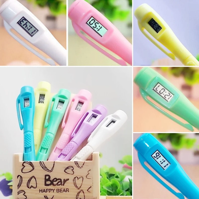 1Pc-Novelty-Ballpoint-Pen-With-Digital-Clock-Electronic-Exam-s-Watch ...