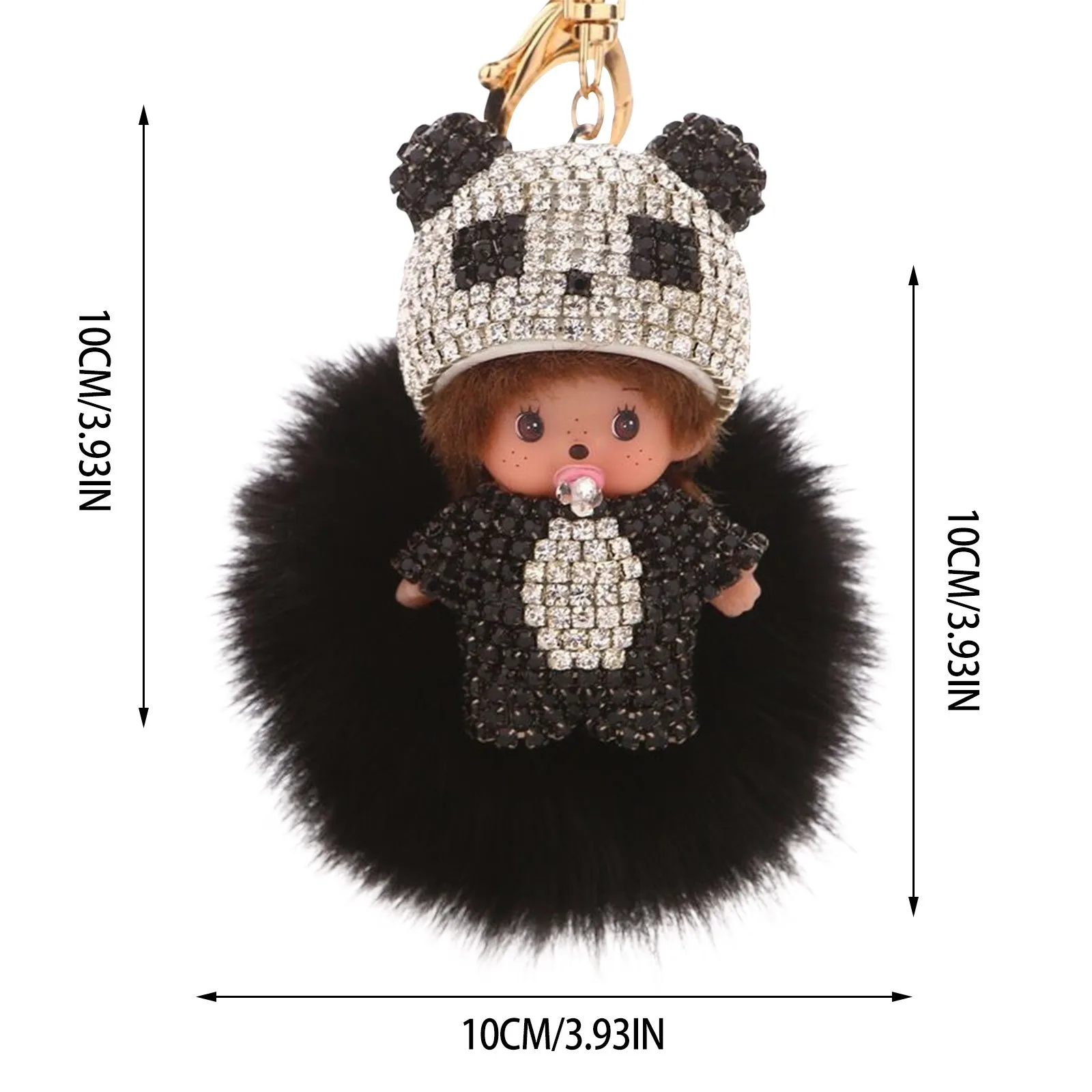 Diamond-Shaped-Key-Ring-With-Plush-Crystal-Keychain-For-Kids-Car ...