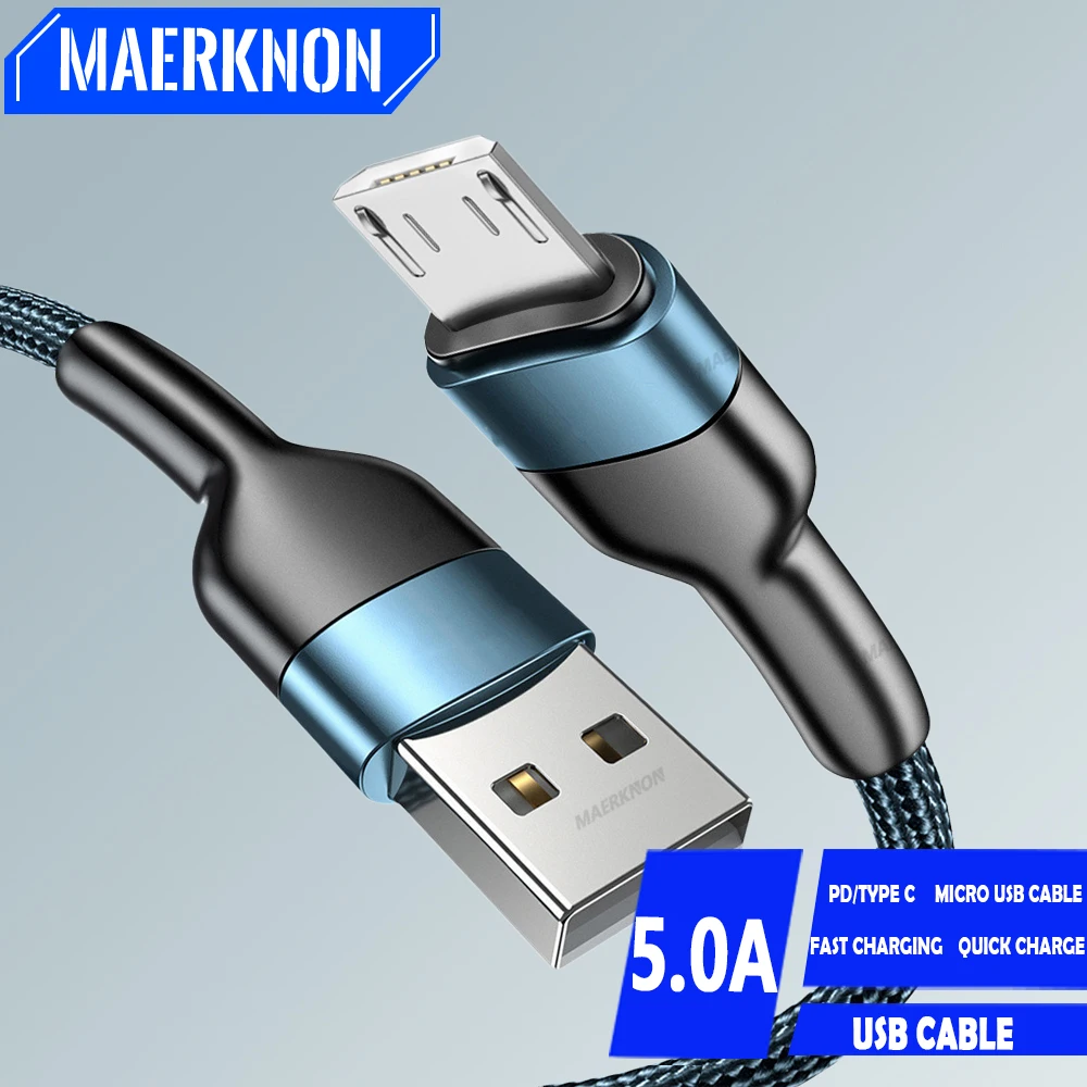 Micro-USB-Type-C-Cable-5A-Fast-Charging-Data-Cord-Wire-Phone-Charge ...