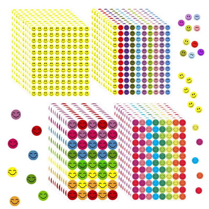 10/20Sheet Smile Face Stickers for Kids Teacher Classroom Incentive ...