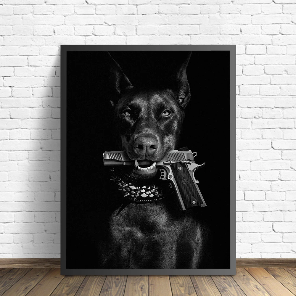 Doberman Decor Wall Art | Doberman Dog Pictures | Painting Doberman ...