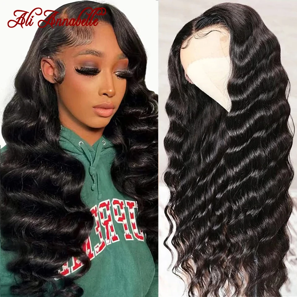 4x4-Lace-Closure-Loose-Deep-Wave-Wig-Human-Hair-Wigs-Peruvian-Hair-For ...