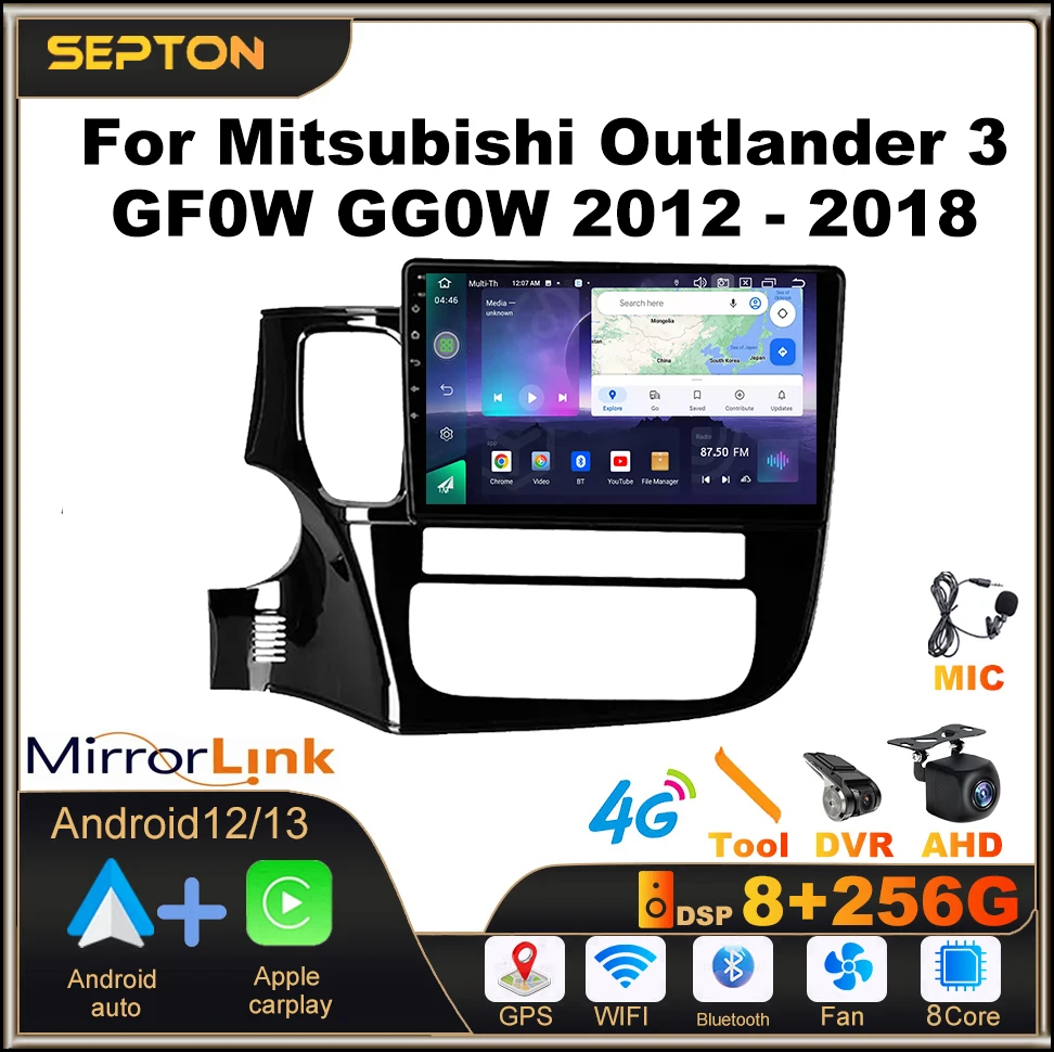SEPTON-Android-Auto-Car-Radio-for-Mitsubishi-Outlander-3-GF0W-GG0W-2012 ...