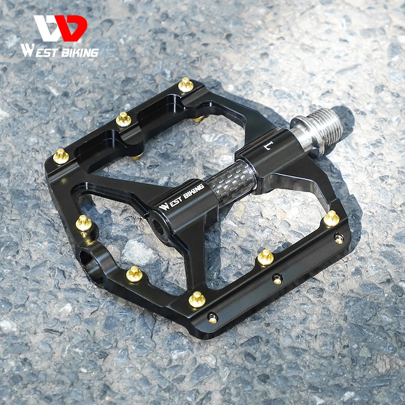 WEST BIKING Ultralight MTB Aluminum Pedals 3 Bearings Bicycle Flat ...