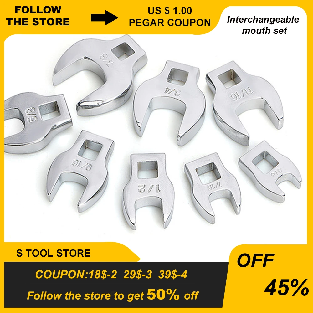 1 2 Drive Crows Foot Wrench Set | 1 3 8 Inch Crows Foot Wrench - 8pcs 3 ...