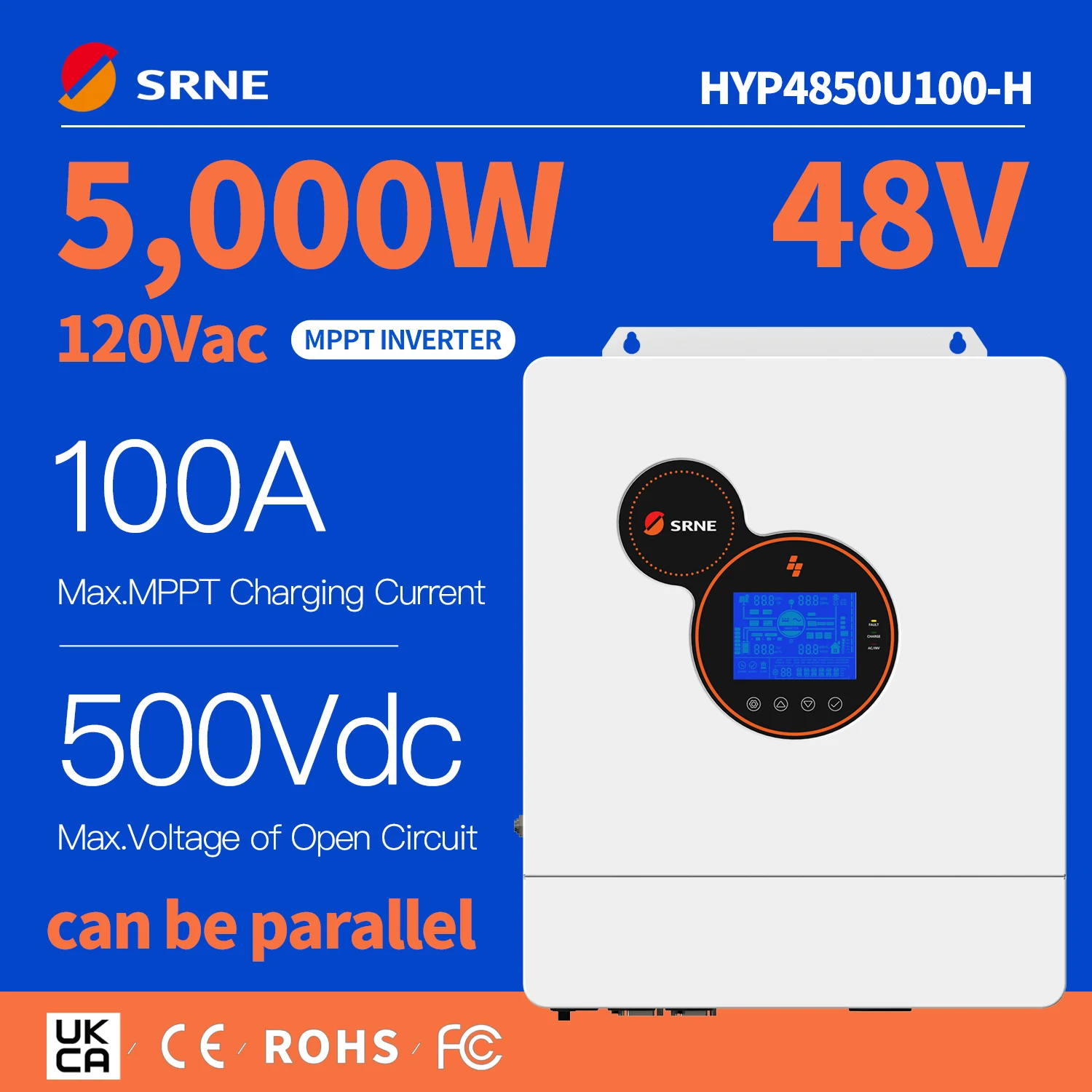 SRNE 48V 5KW Hybrid Energy Storage Inverter Single-Phase or Three-Phase ...