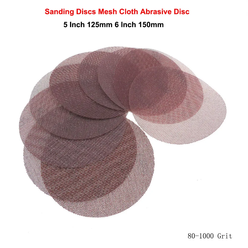 Dust-Free-5-Inch-6-Inch-Sanding-Discs-Mesh-Cloth-Abrasive-Disc-Anti ...
