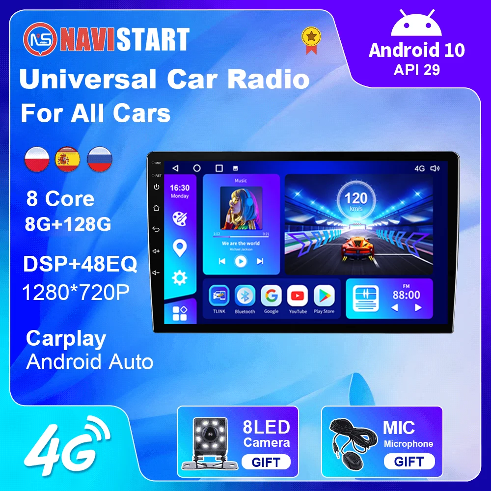 NAVISTART Universal Car Radio Display Android 10 Car Radio Stereo ...