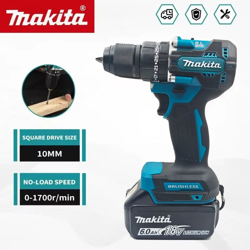 Makita DDF487 10mm brushless 18V lithium rechargeable impact drill ...