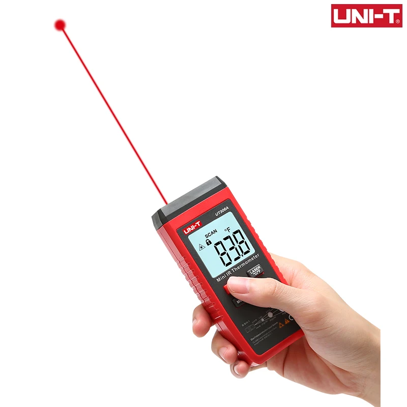 UNI-T UT306A Mini LCD Infrared Thermometer -35~300C -31~572F Red Laser ...