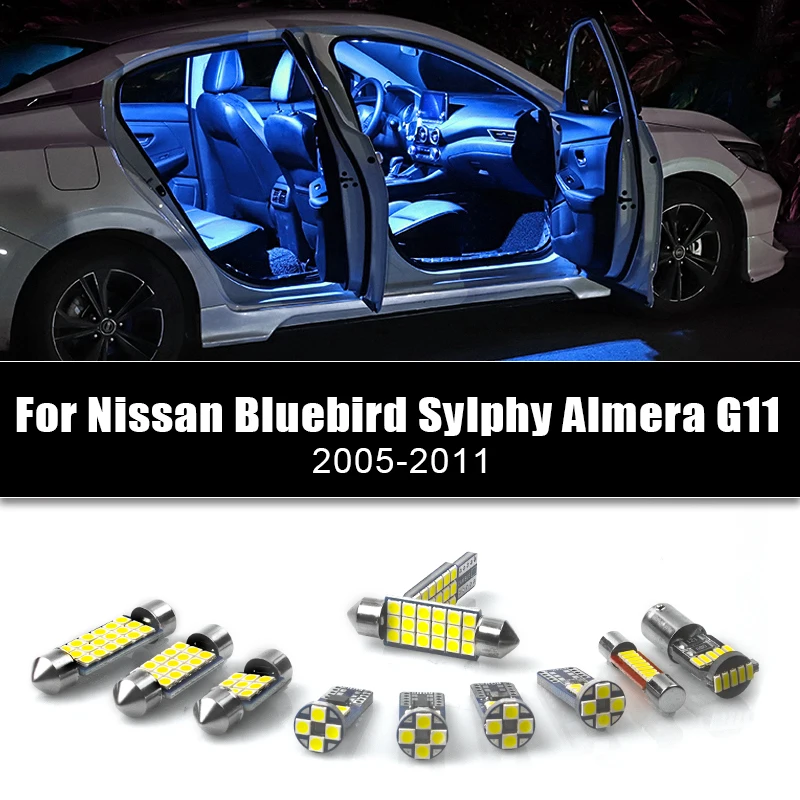 For-Nissan-Bluebird-Sylphy-Almera-G11-2005-2009-2010-2011-Car-LED-Bulbs ...