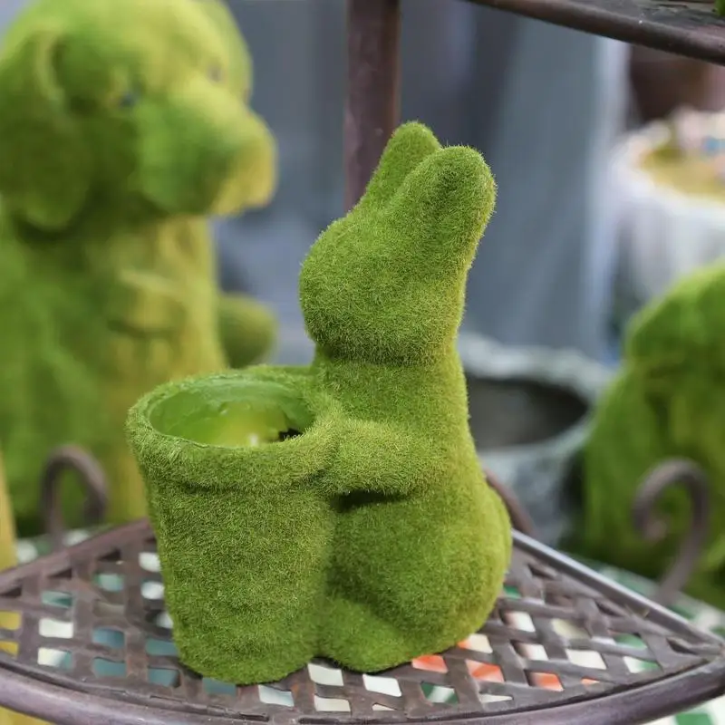 Easter-Moss-Bunny-Figurine-Furry-Flocked-Rabbit-Imitation-Moss-Rabbit ...