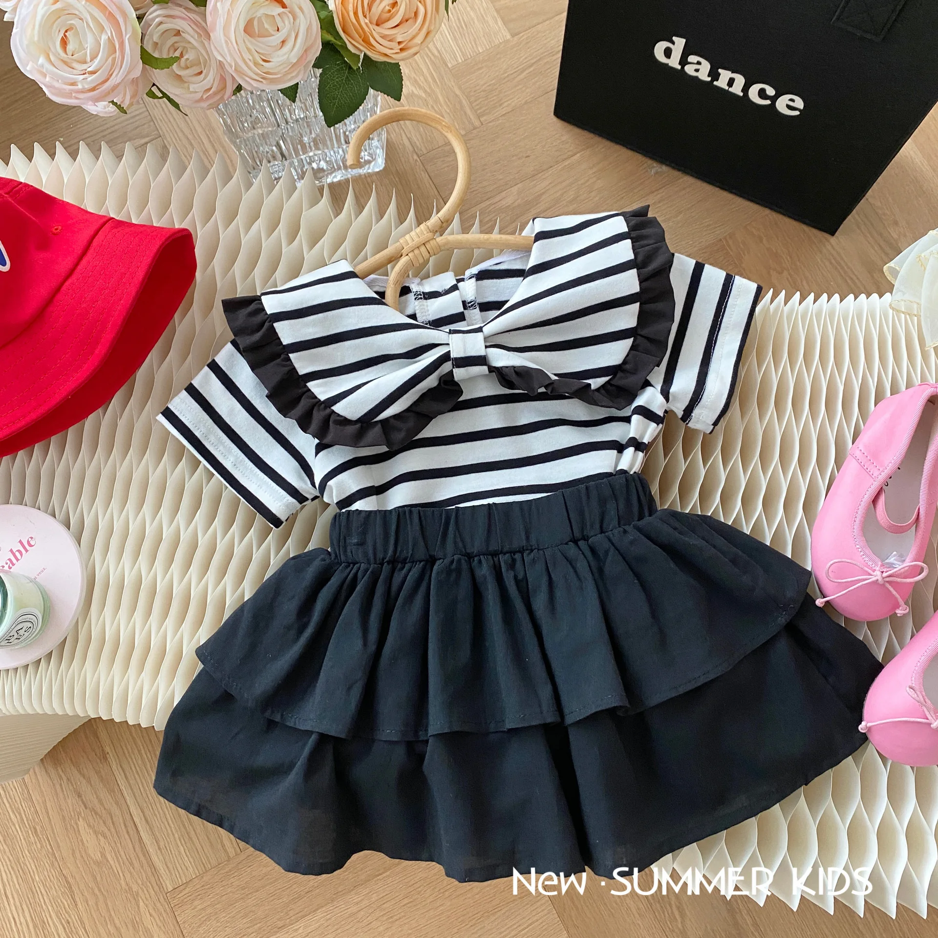 Summer-New-Girl-0-3-Years-Old-Short-Sleeve-Cute-Sailor-Collar-Stripe-T ...